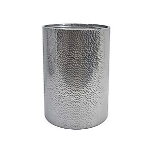 Christopher Knight Home Rache Modern Round Accent Table with Hammered Iron, Silver, 16 in x 16 in x 22.25 in