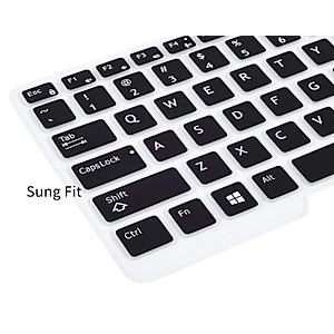 CaseBuy Keyboard Cover for Dell Latitude 5480 5490 5491 7490 7480 14 inch Laptop, Dell 3340 E3340 E5490 E5491 E5450 E5470 E7450 E7470 E7480 Keyboard Protective Skin with Point, Black
