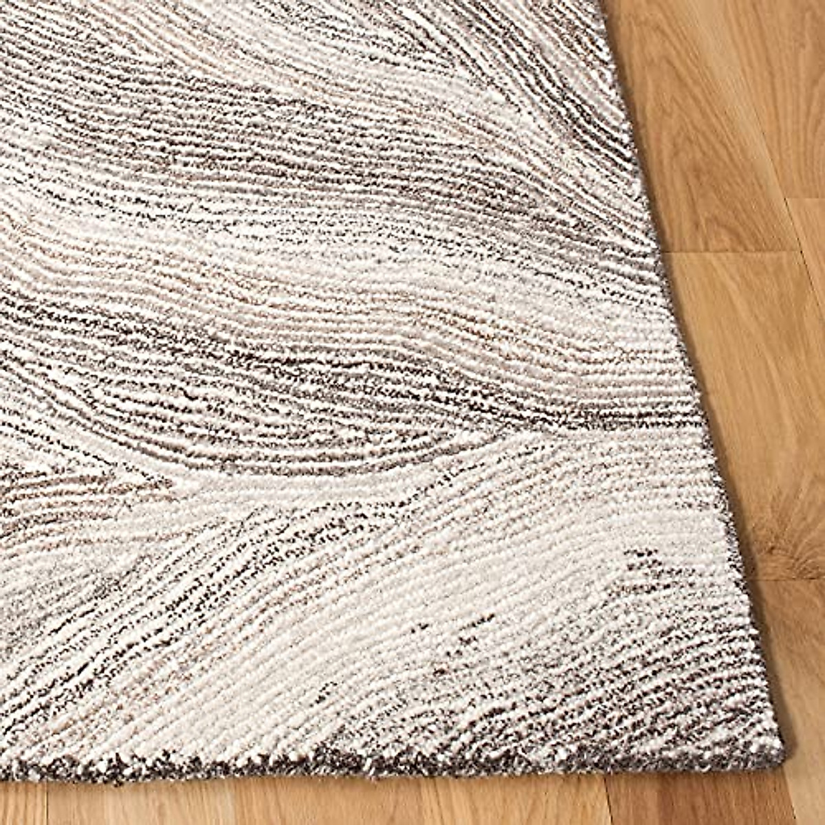 Safavieh Metro Collection Accent Rug - 2' x 3', Ivory & Brown, Handmade Modern Abstract Wool, Ideal for High Traffic Areas in Entryway, Living Room, Bedroom (MET505T)