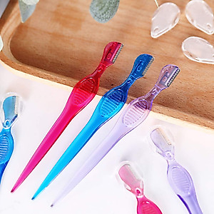 Fciqven 15 Pcs Eyebrow Razors,Multipurpose Face Razors Grooming Shavers with Precision Cover for Women And Men, Professional Makeup Face Care Tools