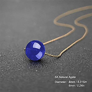 8mm/10mm Floating Genuine Natural Agate Cat Eyes Moonstone Turquoise Stone Bead Necklace for Women Teen Girls, Silver, quartzite