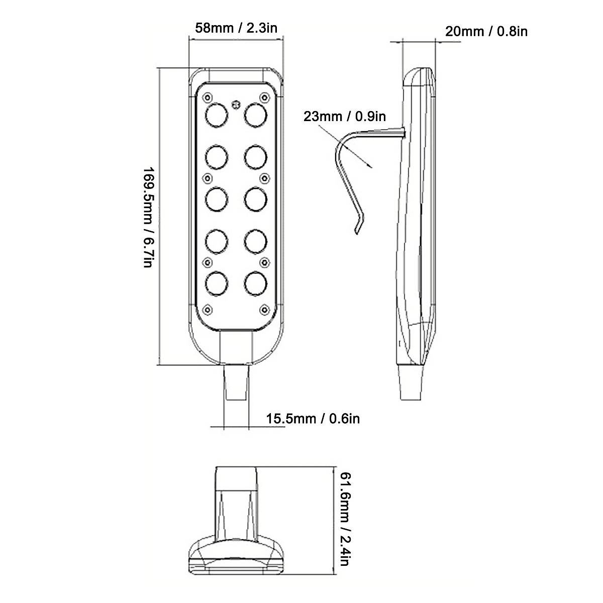 Hilitand Remote Hand Control Power Recliner Replacement IP66 Electric Lifting Bed Controller