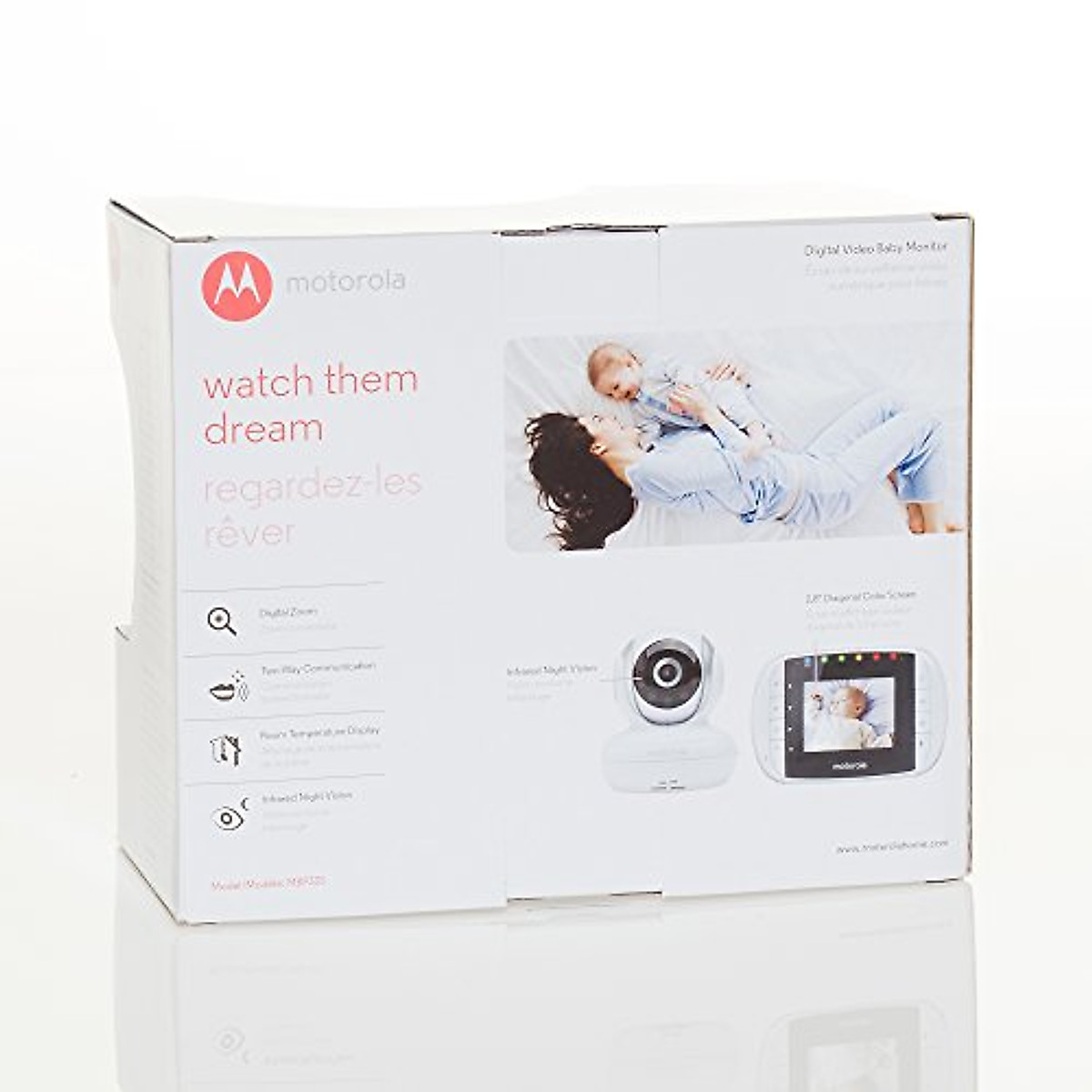 motorola MBP33S Wireless Video Baby Monitor with 2.8-Inch Color LCD, Zoom and Enhanced Two-Way Audio, 720p