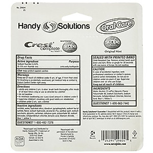 Handy Solutions Oral Care 3-Piece Travel Size Set w/Mouthwash, Toothpaste, & Folding Toothbrush (Pack of 6), TSA Approved