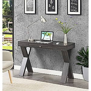 Convenience Concepts Newport 1 Drawer Desk, Weathered Gray