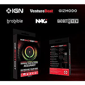 Hipshotdot PRO Color and Brightness Control Dot LED Aim Assist Mod for Gaming TV Compatible with Xbox, Playstation, Nintendo and PC - Works with All Shooter Video Games and FPS or TPS (Hipshotdot PRO)