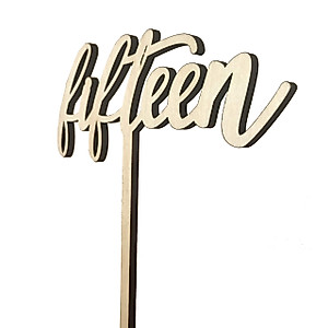 Activ8 Elegant Wooden Wedding Table Numbers | 13-25 Pack | Calligraphy Sticks Including Extra Thick Solid Base | Reception Party Home Decoration Centerpiece (Numbers 13-25, 10 inches 25cm)