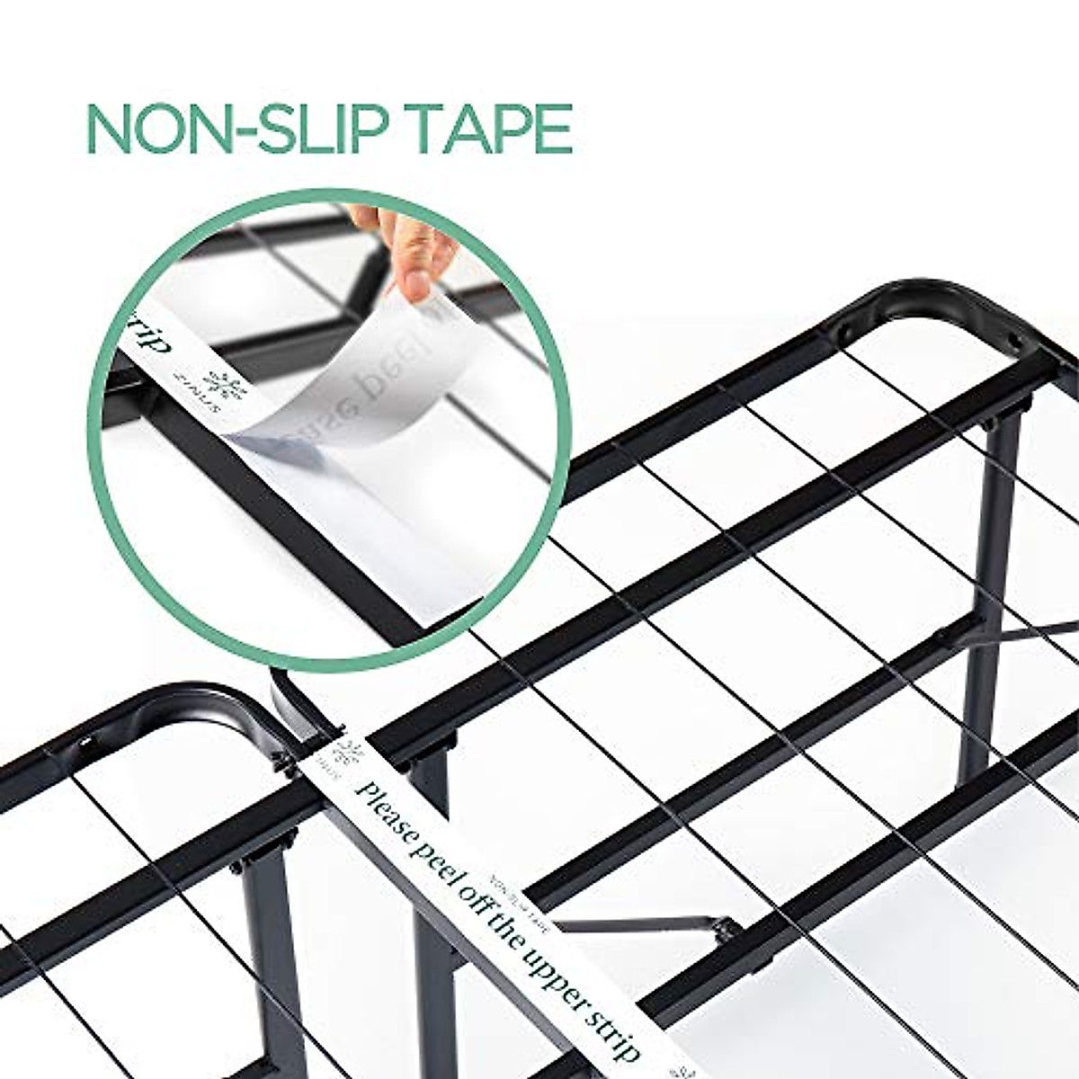 ZINUS SmartBase Mattress Foundation with Headboard / 14 Inch Metal Platform Bed Frame / No Box Spring Needed / Sturdy Steel Frame / Adjustable Headboard Height, Queen