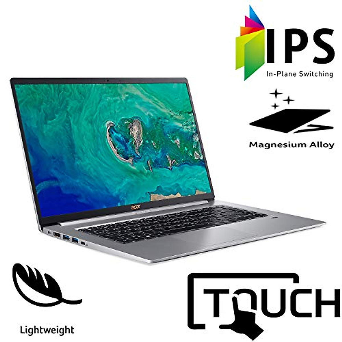 Acer Swift 5 Ultra-Thin & Lightweight Laptop 15.6” FHD IPS Touch Display in a thin .23” bezel, 8th Gen Intel Core i7-8565U, 16GB DDR4, 512GB PCIe NVMe SSD, Back-lit Keyboard, Windows 10 SF515-51T-73TY