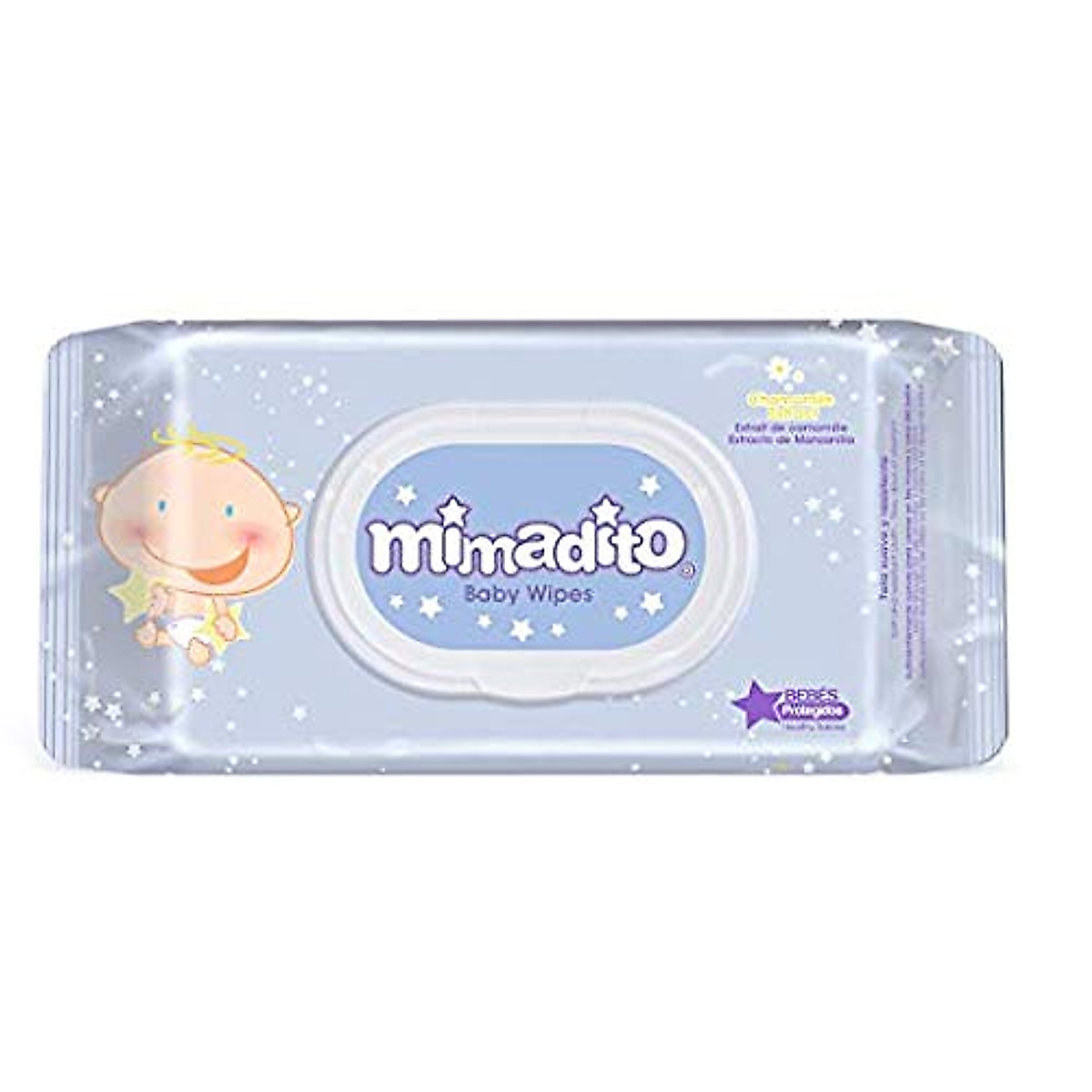 Mimadito Chamomile – Lightly Scented Baby Wipes (864 Wipes: 12 Packages of 72 Wet Wipes)