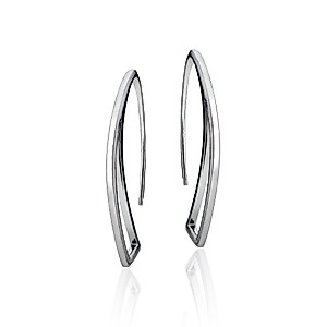 Hoops & Loops Sterling Silver Geometric Polished Hook Earrings