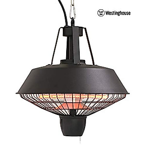 Westinghouse Infrared Electric Outdoor Heater, Hanging Patio Heater, Radiant Heat, Heats all year round, Retro Style, Waterproof and Dust Resistant Black