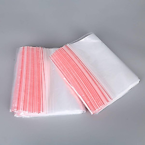 QANYEGN 3 Sizes Zip Lock Clear Plastic Bags, 100Pcs Reusable Ziplock bags, Food Grade PE Material for Candy, Nuts (10 × 15CM)