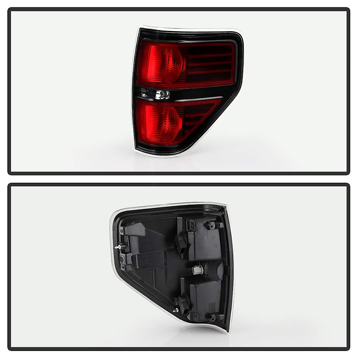 ACANII - For 2009-2014 Ford F150 Styleside Pickup Truck w/Black Trim Tail Lights Brake Lamps Pair Driver+Passenger Side