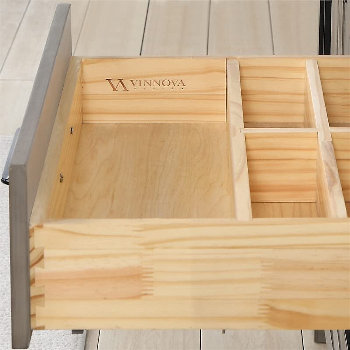 VINNOVA Leon 72" Double Bath Vanity in Fir Wood Grey with Lightning White Composite top