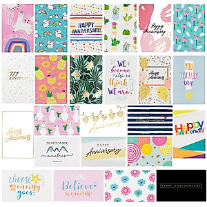 100 All Occasion Greeting Cards- 100 Eye Catching Designs with Greeting Card Organizer Box- Friendship Cards, Anniversary Cards, BFF Cards, Thanks Cards, Wedding Cards & More- 4 x 6 with 100 Envelopes