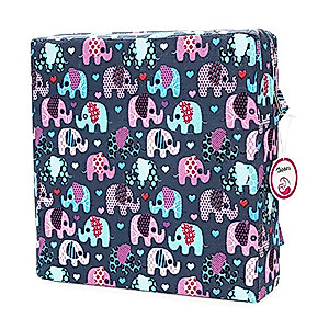 Zicac High Chair Portable Booster Seat Cushion Travel Dining Seat Pad for Toddler Kids Baby Infant Washable Thick Chair Seat Pads (Blue/Pink)