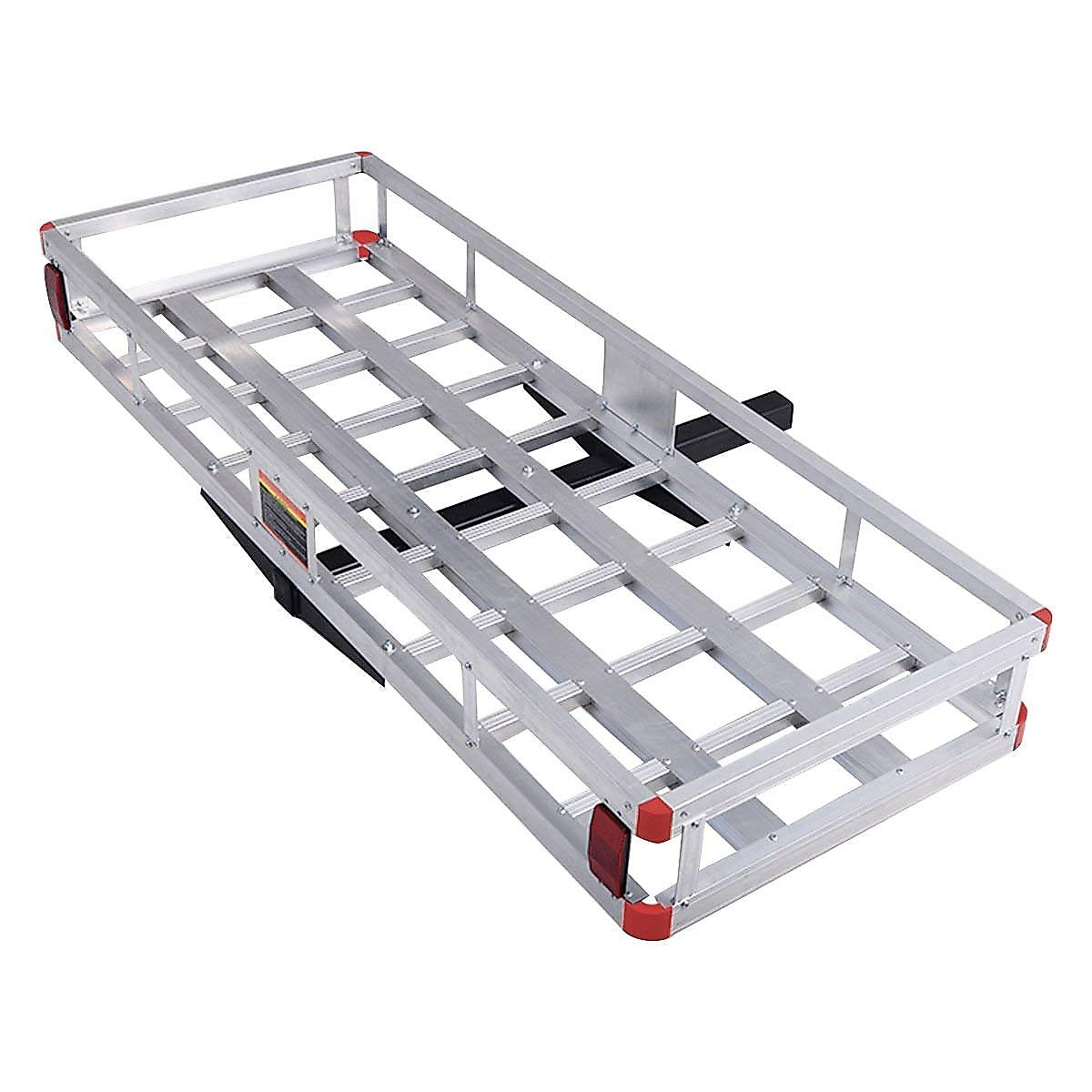 GOFLAME Aluminum Hitch Mount Cargo Carrier 60" x 22" Heavy Duty Luggage Basket Medical Rack Ramp Mobility and Equipment 500LBS Cargo Carrier for SUV, Truck, Car, Silver