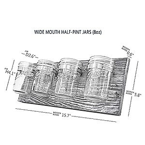 BeSuerte Rustic Antique Mason Jar Organizer Hanging Wall Holder for Home Decor, Bathroom, Kitchen, Office, Farmhouse with 4-Jar,Gray