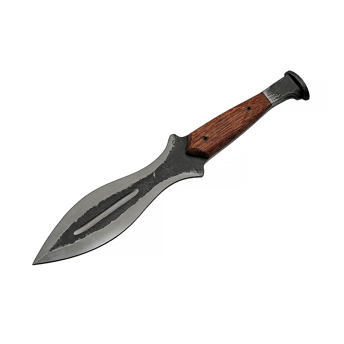 Szco Supplies 13" Railroad Spike Full Tang Spear-Point Hunting Knife with Leather Sheath, Brown, (HS-7900)