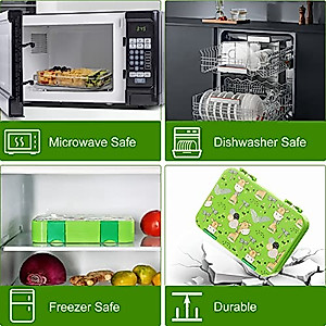 AOHEA Bento Lunch Box for Kids: BPA Free Kids Bento Box Toddler Lunch Box for Daycare or School (Green)