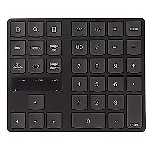 Zunate Wireless Mini Numeric Financial Keypad, 35 Keys Wireless Ergonomic Silent Rapid Rebound One Handed Gaming Keyboard, for Home/Office