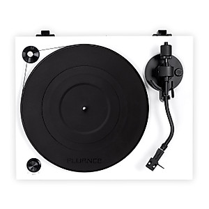 Fluance RT82 Reference High Fidelity Vinyl Turntable Record Player with Ortofon OM10 Cartridge, Speed Control Motor, High Mass MDF Wood Plinth, Vibration Isolation Feet - Piano White