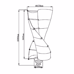 Tqing Vertical Spiral Wind Power Turbine Generator, 8000W 12V24V48V Vertical Axis Breeze Start Wind-Solar Complementary +Magnetic Levitation Axis Wind Turbine Generator Power for Outdoor Garden,48v