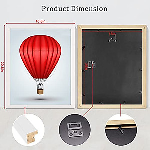 DABLUE 16x20 Picture Frame White Solid Wood Frame 16 by 20 Poster Frame for Horizontal and Vertical Wall Mounting,3 Pack 20x16 Photo Frame