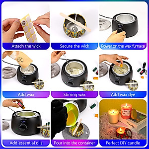 SAEUYVB Candle Making Kit - Candle Making Kit for Adult - Candle Making Kit with Hot Plate - Full Set Candle Making Supplies - DIY Starter Soy Candle Making Kit - Perfect as Home Decorations