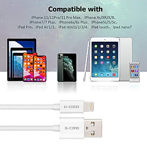 G-Cord Apple MFI Certified Short Lightning to USB Charging and Sync Cable (5 Pack, 7 Inch)