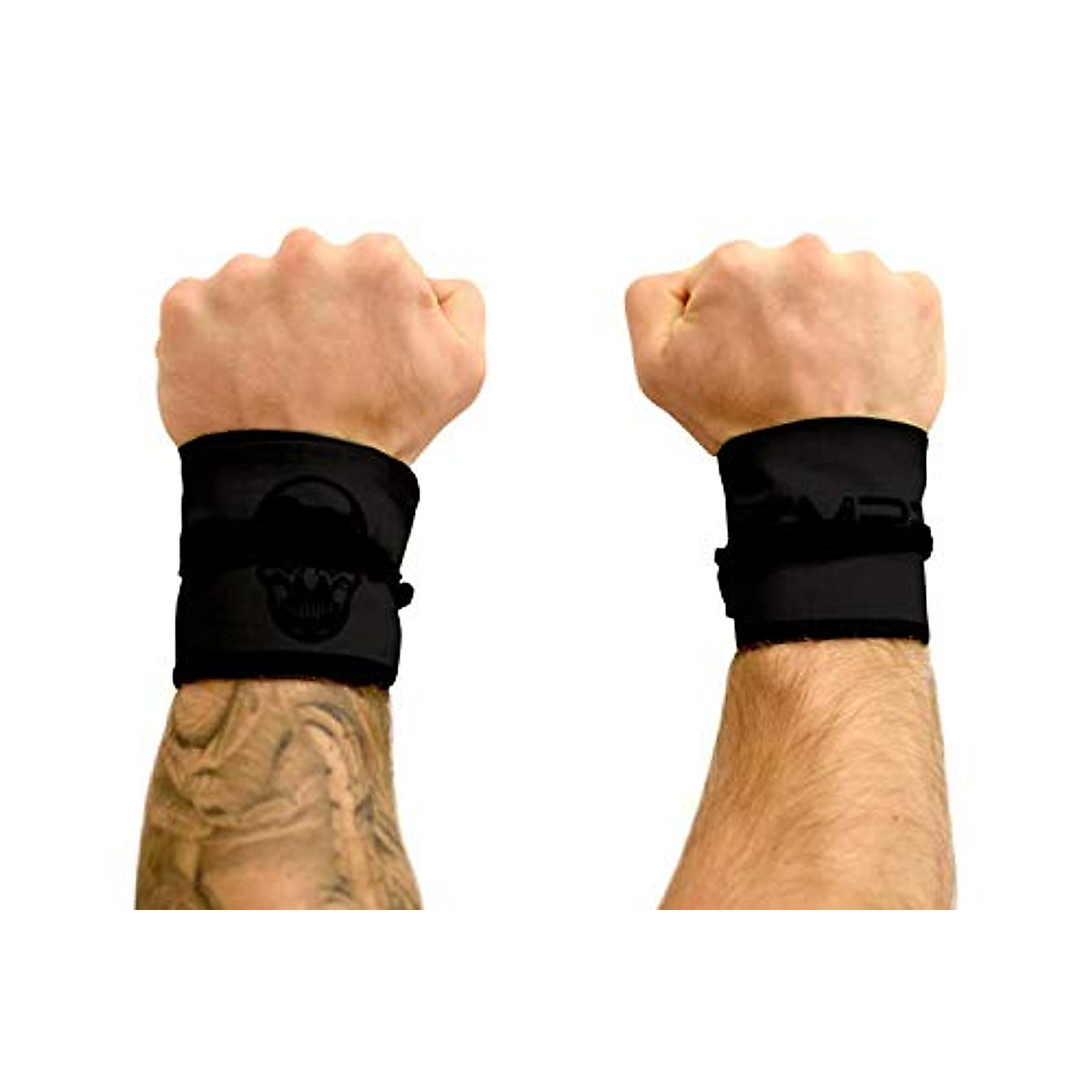 Gymreapers Strength Wrist Wraps for Cross Training, Olympic Lifting, WOD Workouts - Strong Wrist Support for Men and Women -| (Black/Black)