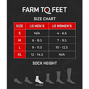 Farm to Feet Men's Damascus Lightweight Technical 3/4 Crew, Charcoal, Medium
