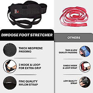 DMoose Calf Stretcher & Foot Stretcher for Plantar Fasciitis - Hamstring Stretcher Stretching Strap for Achilles Tendonitis, Leg Stretcher Ligament Stretching Belt for Pain Relief, Dancers and Yoga