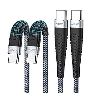 USB C to USB C Cable, 2-Pack 6 Ft USB C Cable, PD 60W USB C Charger Cable Fast Charging is Compatible with Samsung Galaxy S22/S21/S20 Ultra, Pixel, IPad Mini 6, IPad Pro 2020, IPad Air 4, MacBook Pro