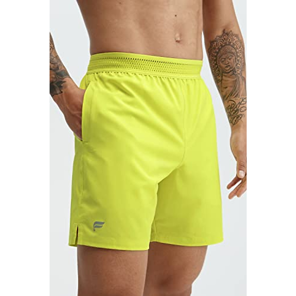 Fabletics Men's The Fundamental Short, Workout, Running, Training, Gym, Yoga, Ultra Lightweight, Athletic, XL, Zest