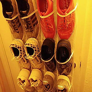 N / A Over The Door Hanging Shoes Organizer Rack 24 Pocket Pantry Organizer - Clear