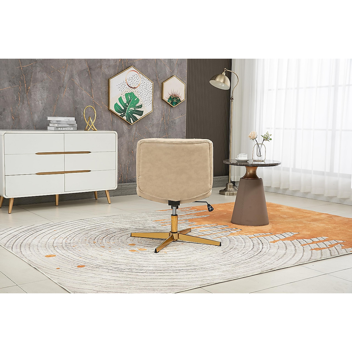 COOLMORE Home Office Desk Chair, Vanity Chair, Modern Adjustable Home Computer Executive Chair Swivel Task Chair for Small Space, Living Room, Make-up, Studying