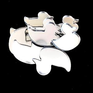 Super Cool Creations Rubber Duck Shaped Crafting Mirrors, Set of 10, Many Colours, Shatterproof Acrylic, Blue, Pack of 10 x 10cm