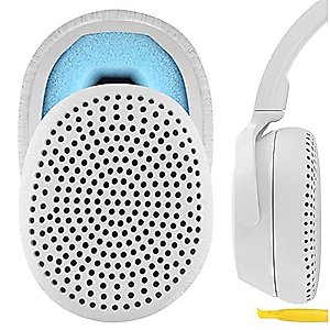 Geekria QuickFit Replacement Ear Pads for Skullcandy Riff Wireless Headphones Ear Cushions, Headset Earpads, Ear Cups Repair Parts (White)
