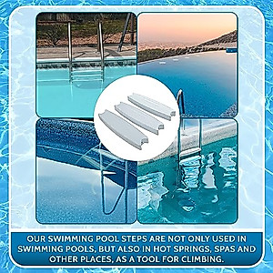 ECOTRIC Universal 18" Swimming Pool Ladder Steps Molded Plastic Rung Step Pedal Accessory Ladder Tread 87901 (3Pcs)