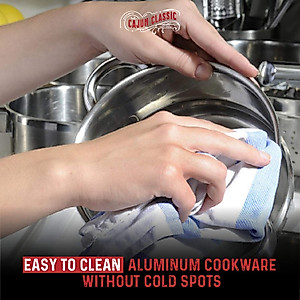 Cajun 4.63-Quart Aluminum Dutch Oven Pot with Lid - Oven-Safe Round Caldero - Nickel-Free Stew Pot