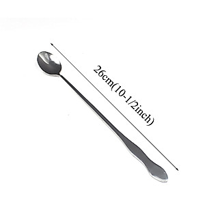 HAZOULEN 10-1/2 Inch Long Handle Stirring Mixing Spoon for Cocktail Ice Coffee Tea Drinks, Stainless Steel, Set of 8