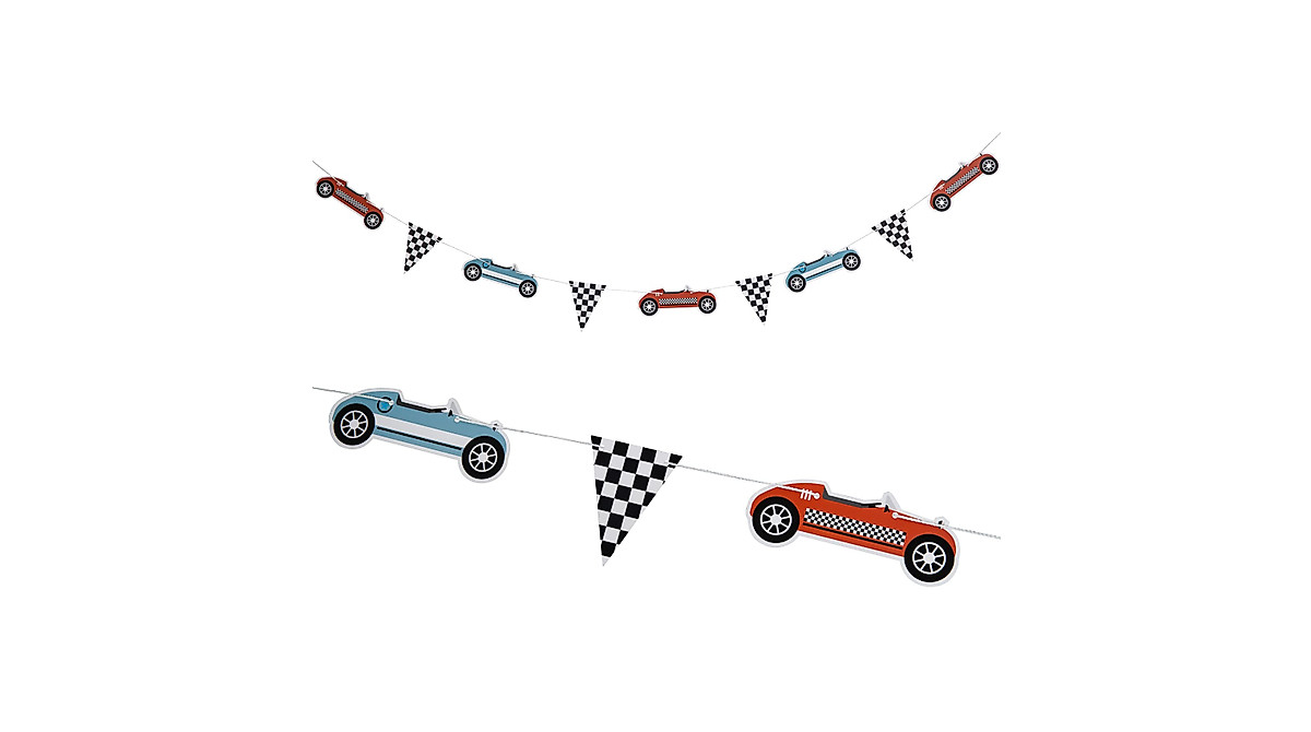 Retro Race Car Birthday Banner for Boys | Fun Party Decor