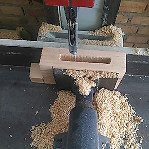 4Pcs HSS Mortise Chisel Set Woodworking Square Drill Bits Wood Hole Saw with Twist Drill