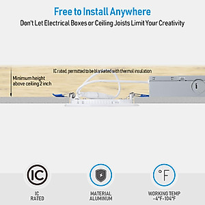TORCHSTAR 4 Inch Slim LED Recessed Lighting with Junction Box, Dimmable 10W Ultra-Thin LED Recessed Light, 5000K Daylight, 700LM Basic Series LED Downlight, ETL & Energy Star, Pack of 6