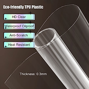 JYHHCYS 70 90 110 130 150 160cm Wide Clear Plastic Sticky Film for Table Countertop Cabinet, Protective Table Pad Self-Adhesive, Waterproof Anti-wear (Size : 110x240cm/43.3x94.5in)