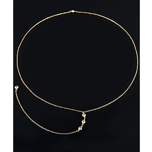 Tornito 8Pcs Sexy Body Chain Belly Waist Chain Necklace Summer Beach Bikini Bra Body Jewelry for Women Gold Tone