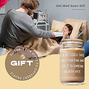 Get Well Soon Gifts for Women Men - After Surgery Recovery Gifts - Feel Better Gifts for Her Him Mom Sick Friends Grieving Divorce Bereavement Sympathy Miscarriage Take Your Pain 16 Oz Coffee Glass
