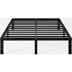 10 Inch Queen Bed Frame No Box Spring Needed, Metal Platform Bed Frame Queen Size, Easy Assembly Heavy Duty Noise Free, Black